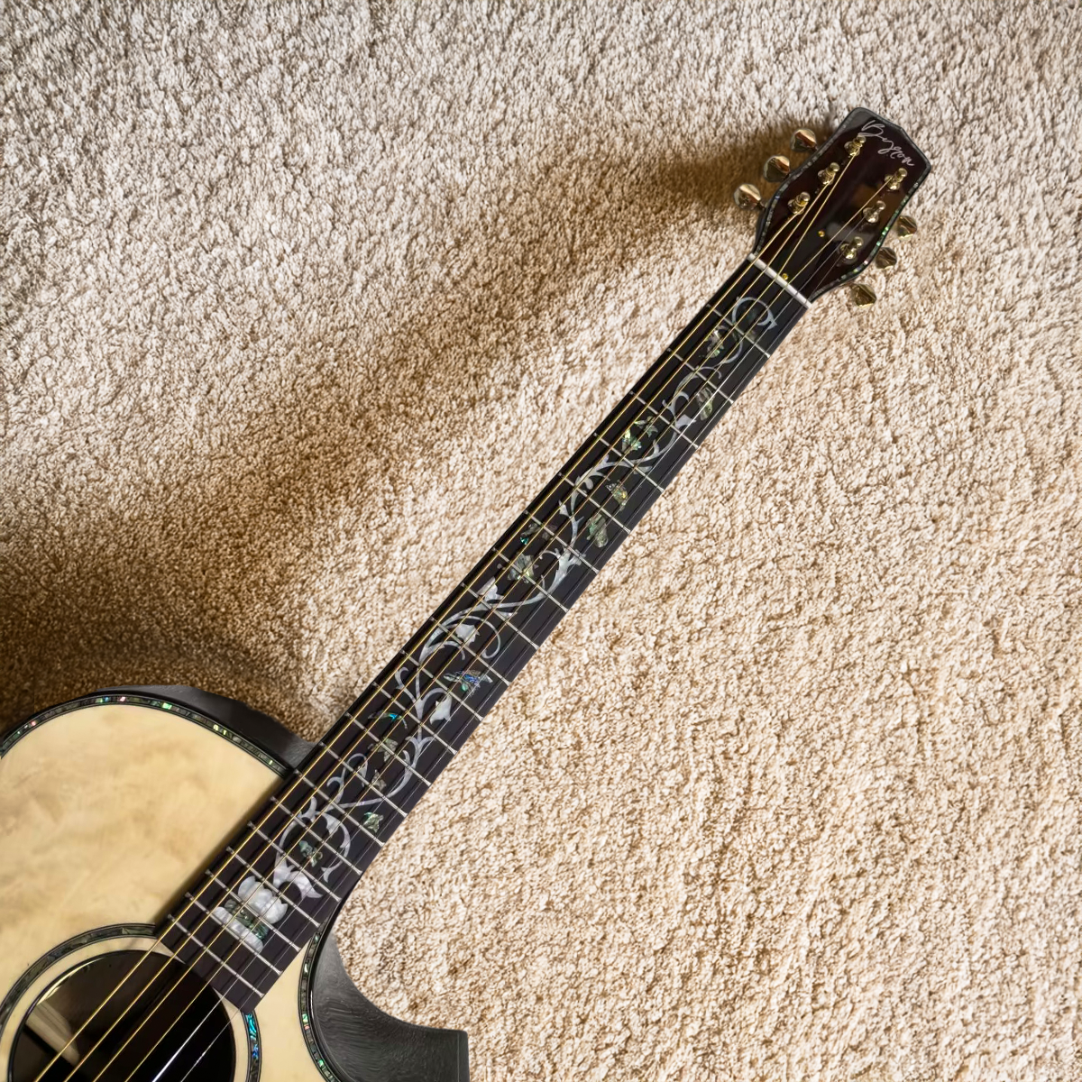 Byron 40 Inch Florence Style Flame Maple Acoustic Electric Guitar ...