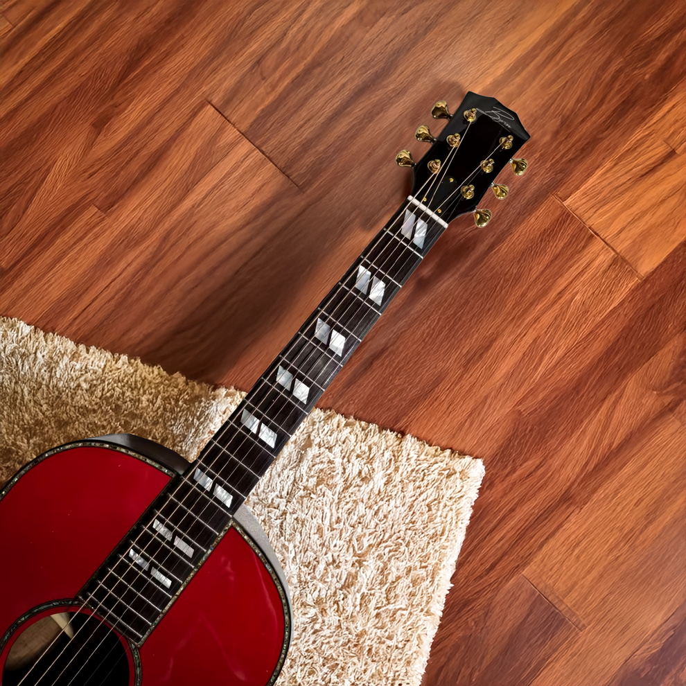 Byron 12-Fret Slope Shoulder Red Gloss Sitka Spruce Guitar ...