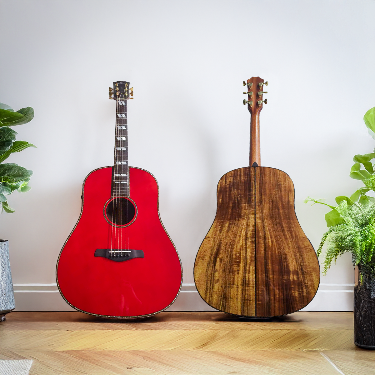 Byron 12-Fret Slope Shoulder Red Gloss Sitka Spruce Guitar ...